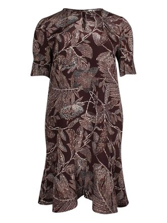 Chlo&eacute; robe &eacute;vas&eacute;e &agrave; fleurs - Marron