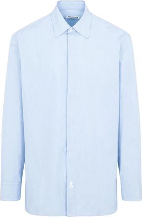 Jil Sander Homme, Chemises, Bleu, Taille: M Pinstripe Shirt