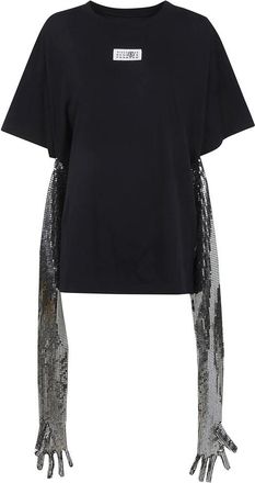Maison Margiela Femme, Tops, Noir, Taille: 40 FR T-shirt ras du cou
