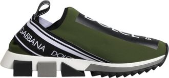 Dolce & Gabbana Gr&uuml;nes Logo Niedrigschnitt Sorrento Herren Sneaker Schuhe
