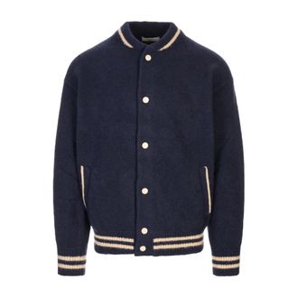 Laneus Homme, Vestes, Bleu, Taille: 2XL Veste Bomber Bleue de Luxe