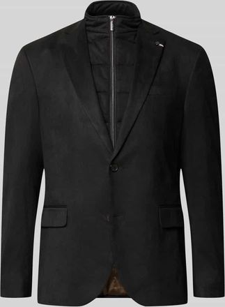 Bugatti Regular Fit Sakko aus elastischem Material-Mix mit Label-Detail