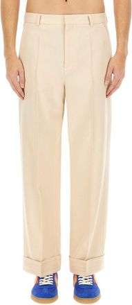 Valentino Virgin Wool Trousers - Beige