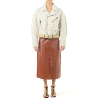 Chlo&eacute; Womens Beige Polyester Biker Jacket Clothing