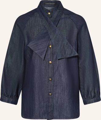 Luisa Cerano Luisa Cerano Bluse In Jeansoptik Mit Abnehmbarer Schluppe blau