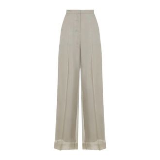 Max Mara Pianoforte Olivi Organza Hose - - Trousers - Damen - Gr&uuml;n - XS