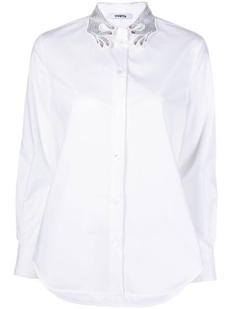 Vivetta chemise &agrave; ornements strass&eacute;s - Blanc