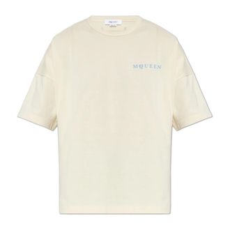 Alexander McQueen T-Shirt mit Logo - - Tops - Herren - Beige - M