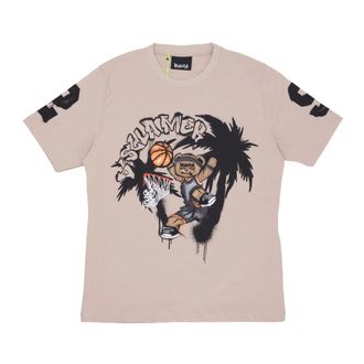Disclaimer Herren Basketball Tee Safari Print - - Tops - Herren - Beige - XL