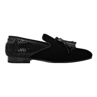 Philipp Plein Homme, Chaussures, Noir, Taille: 42 EU Velvet & Patent Leather Mocassins Studs