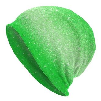 Ahdyr Bonnet Fin Vert ombr&eacute; &agrave; Paillettes de No&euml;l, Extensible, en Maille l&eacute;g&egrave;re et Souple, pour Femmes et Hommes