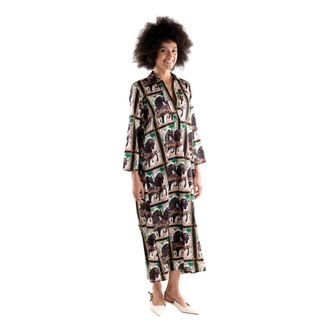 5 Progress Maxi Chemisier Sicily Horse - - Dresses - Damen - Mehrfarbig - XS