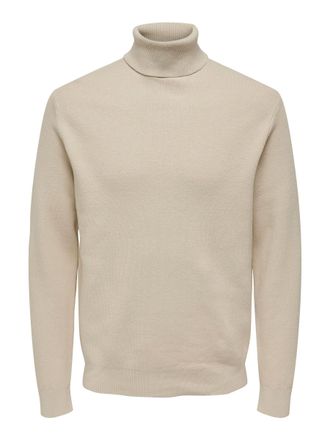 Only & Sons Herren L&auml;ssiger Rollkragen Pullover Gerippter Feinstrick Longsleeve Sweater ONSPHIL