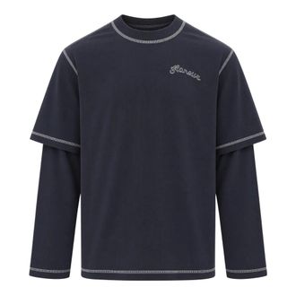 Flaneur Signature Outline Layered Long Sleeve - - Tops - Herren - Schwarzk - S