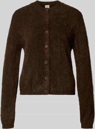 Stefanel Regular Fit Strickjacke aus reinem Kaschmir mit Rippb&uuml;ndchen