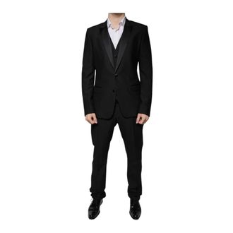 Dolce & Gabbana Virgin Wool Tuxedo - - Suits - Herren - Schwarzk - L