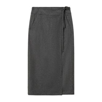 Pomandere Wickelrock mit Seitentaschen und Taillenband - - Skirts - Damen - Grau - M