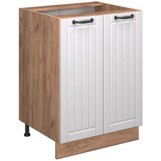 Vicco Meuble bas de cuisine Fame-Line, Blanc campagne, 60cm sans PT, Vicco