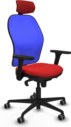 Piqueras y Crespo Home Office Chorquera Stuhl mit 3D-Armlehnen, h&ouml;henverstellbarer Lendenwirbelst&uuml;tze und h&ouml;henverstellbarem Kopfteil und Neigungsverstellung, ausgestat