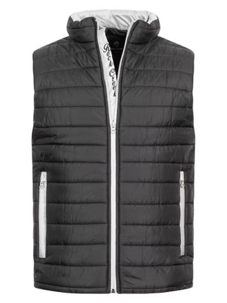 Rock Creek Herren Weste Steppweste Übergangsweste Leicht Herrenweste Frauen Westen Stepp Westen mit Kapuze Daunenweste Thermoweste H-350 Schwarz 2XL