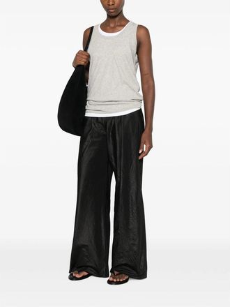 The Row Silk Crinkled Trousers - Black