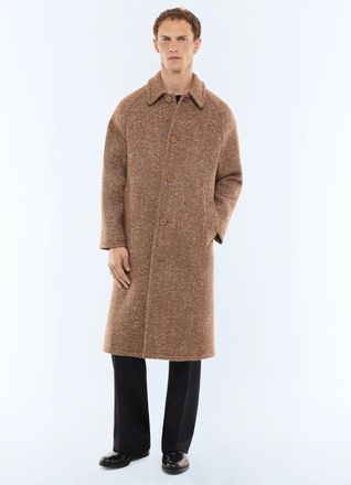 Fursac Pardessus en laine m&eacute;lang&eacute;e &agrave; chevrons - Taille L/XL - Homme