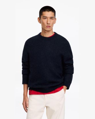 Arket Pullover Aus Alpaka- Und Merinowolle -Blau
