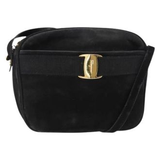Ferragamo Sac bandouli&egrave;re en daim Pre-owned - Femme - Pre-owned - Noir - Taille: ONE Size