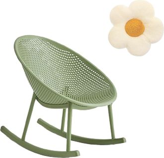 Generic Moderner Ovaler Schaukelstuhl, Eif&ouml;rmiger Lounge-Rocker, Atmungsaktiver Kunststoff, Ergonomische Sitzgelegenheiten, Stilvolle Wohn- Und Terrassenm&ouml;bel