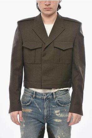 Givenchy Wool Twill Cropped-Fit Double-Breasted Blazer size 48