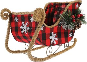 Angoily Weihnachtsschlitten Deko Klein aus Eisen Bruchfestes Schlittenornament f&uuml;r Tisch und Festtagsdeko Wiederverwendbare Weihnachts Heimdeko