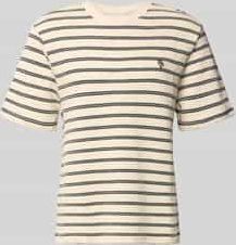 Review Strukturiertes T-Shirt mit Logostickerei