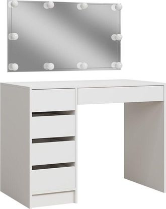 Vicco Coiffeuse Thalia, Blanc, 100 cm avec &eacute;clairage led