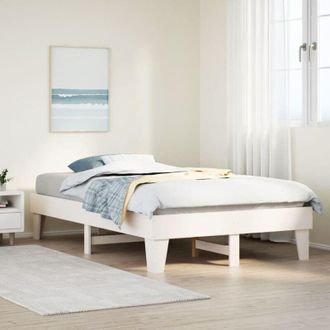 vidaXL Cadre de lit sans matelas blanc 120x190 cm bois de pin massif Vidaxl