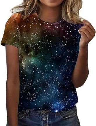 Generic Tee Shirt Femme Grande Taille D&eacute;t&eacute; Manche Courte Basic Hauts T-Shirt D&eacute;t&eacute; Casual L&acirc;ches Tops Chic Manche Courtes Chemises L&acirc;che Et Respirant Sport Col