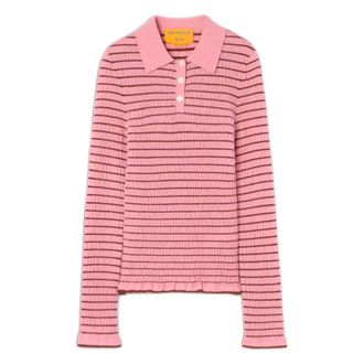 Guest In Residence Gekr&auml;uselter- schmal geschnittener Polo-Pullover mit langen &Auml;rmeln - - Knitwear - Damen - Rosa - XS