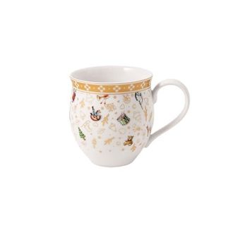 Villeroy & Boch Toys Delight Mug avec Anse Or et Blanc, Multicolore, Garanti Lave-Vaisselle, Compatible Micro-Ondes, Tasse &agrave; Caf&eacute;, Gobelet De Noel, Porcelaine Haut De