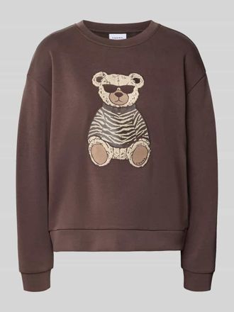 Comma Sweatshirt mit Motiv-Stitching und Rundhalsausschnitt