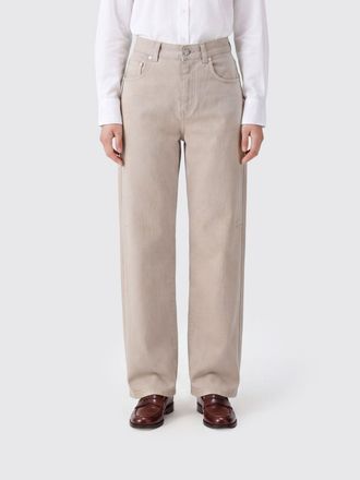 Brunello Cucinelli Jean droit taille moyenne en denim avec monili