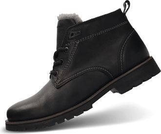 Salamander Herren Schnürstiefel, Schnürstiefel aus Leder, schwarz, 42 EU