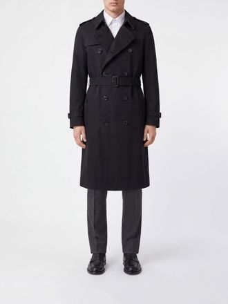 Burberry Trench-coat long crois&eacute; en coton avec ceinture et &eacute;paulettes