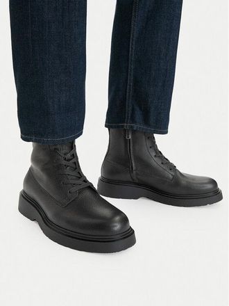 Calvin Klein Schn&uuml;rschuhe Combat Ess Lace Up Zip Boot Lth YM0YM01373 Schwarz
