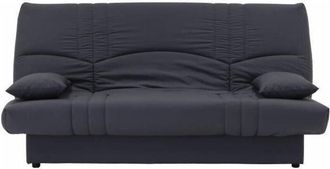 Les Tendances Les Tendances - Banquette clic clac 3 places gris anthracite - Tissu 100% coton - Dimensions L 190 x P 92 x H 96 cm - Coffre de rangement int&eacute;gr&eacute;