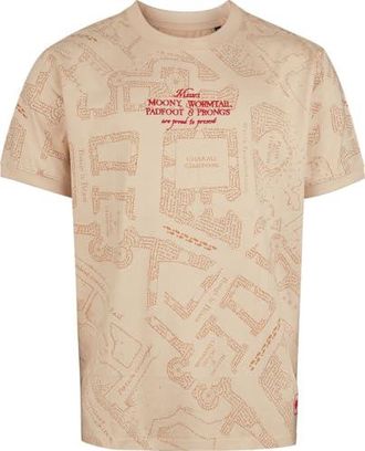 Harry Potter Carte du Maraudeur - Oversize Homme T-Shirt Oversize Sable XXL 100% Coton Surdimensionné