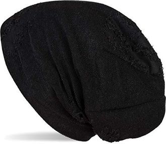 styleBREAKER Bonnet Unisexe avec Texture structur&eacute;e et &eacute;lim&eacute;e, Style Vintage et Effet us&eacute;, Long Bonnet Mou 04024165, Couleur:Noir