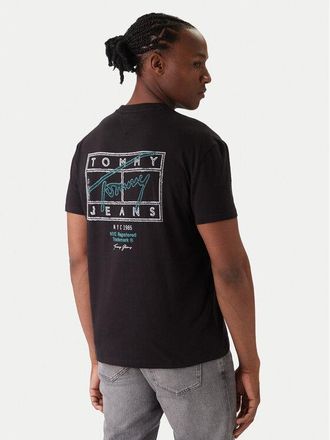 Tommy Jeans T-Shirt Sign Spray DM0DM22319 Schwarz Regular Fit