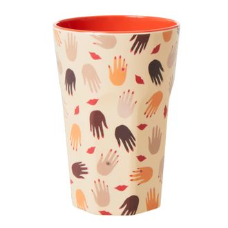 Rice Tall Melamin Becher - Crème - Kisses Print