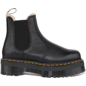 Dr. Martens Robuster Chelsea Boot mit Kunstfell - - Shoes - Damen - Schwarzk - 40 EU