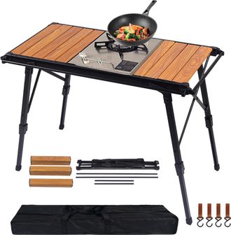 Generic Faltbarer Picknicktisch - Strandtisch, faltbar, Aluminiumlegierung, tragbar, ultraleicht | Campingtisch mit verstellbarer H&ouml;he, Picknicktisch, f&uuml;r den