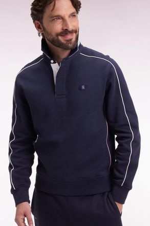 Eden Park Sweatshirt &Agrave; Col Maillot En Molleton Gratt&eacute; Marine